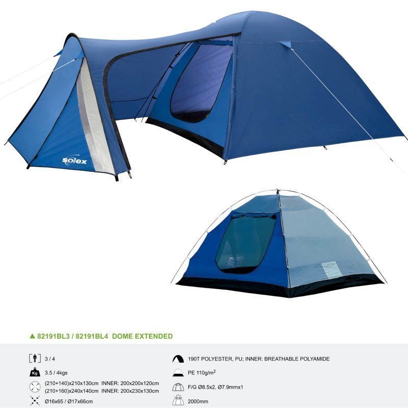 Cort 3 persoane Dome Extended 82191BL3 • Sportist