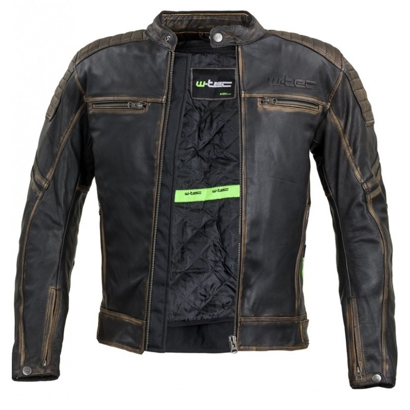 Geaca moto piele barbati W-TEC Mungelli • Sportist