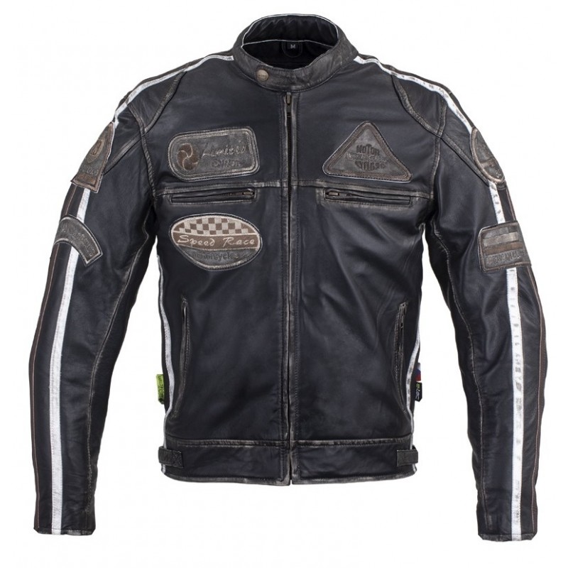Geaca moto piele barbati W-TEC Sheawen Vintage • Sportist