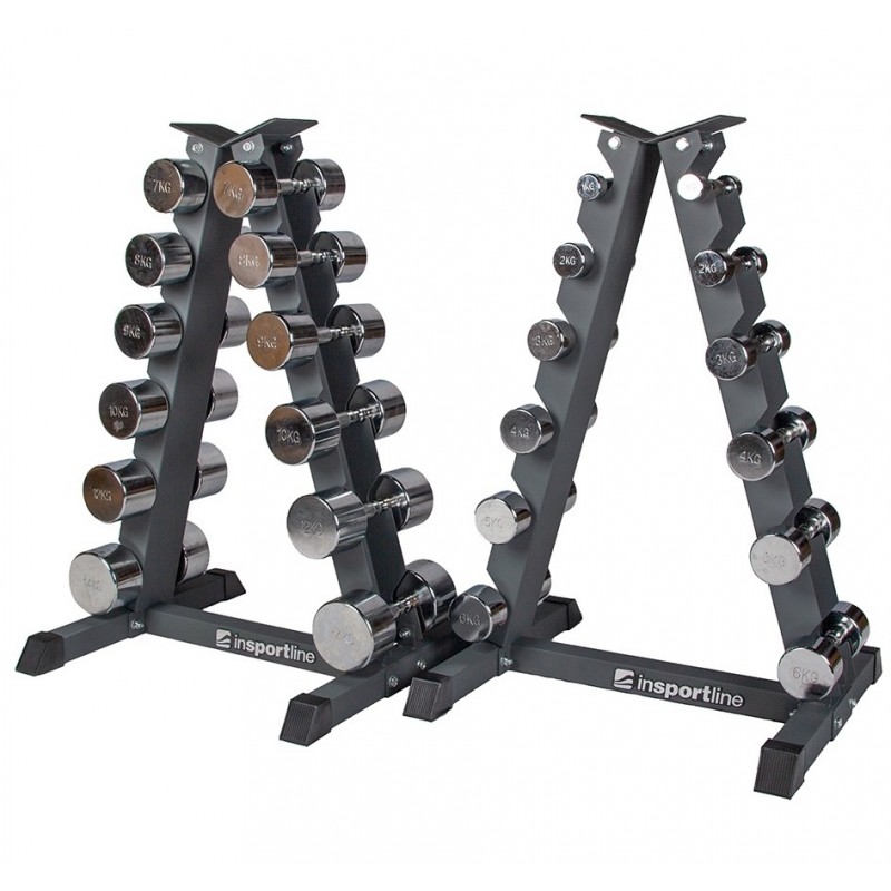 Set gantere cu suport inSPORTline Crossteel 2 x 1-14 Kg • Sportist