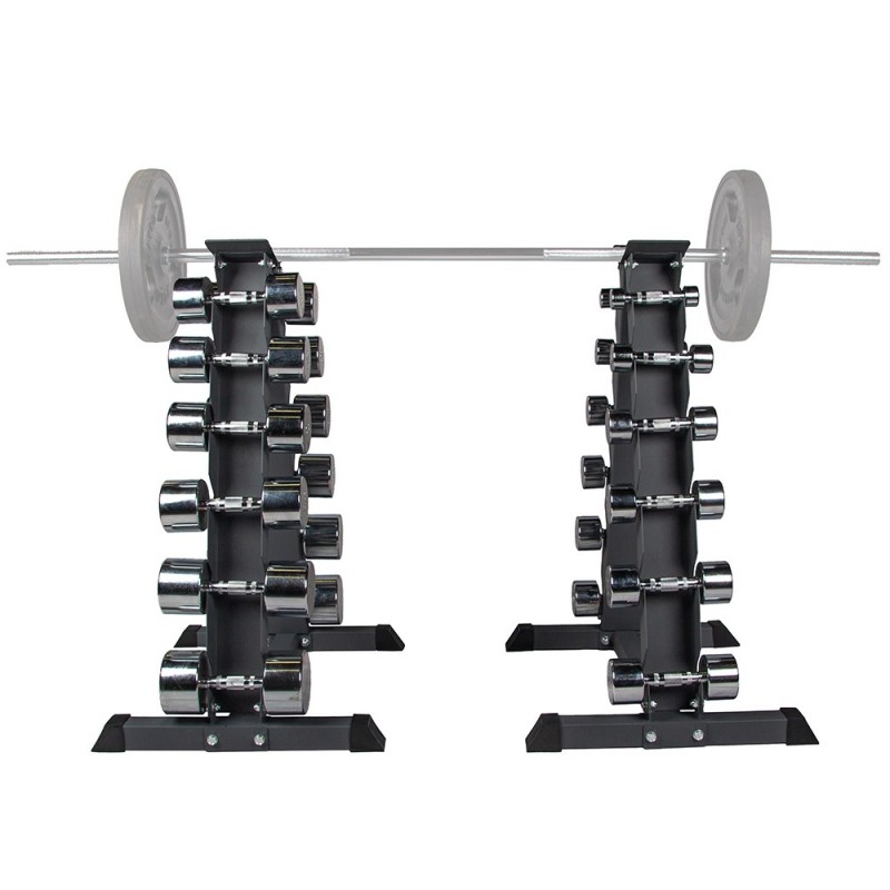 Set gantere cu suport inSPORTline Crossteel 2 x 1-14 Kg • Sportist