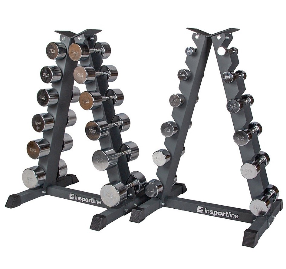 Set gantere cu suport inSPORTline Crossteel 2 x 1-14 Kg • Sportist